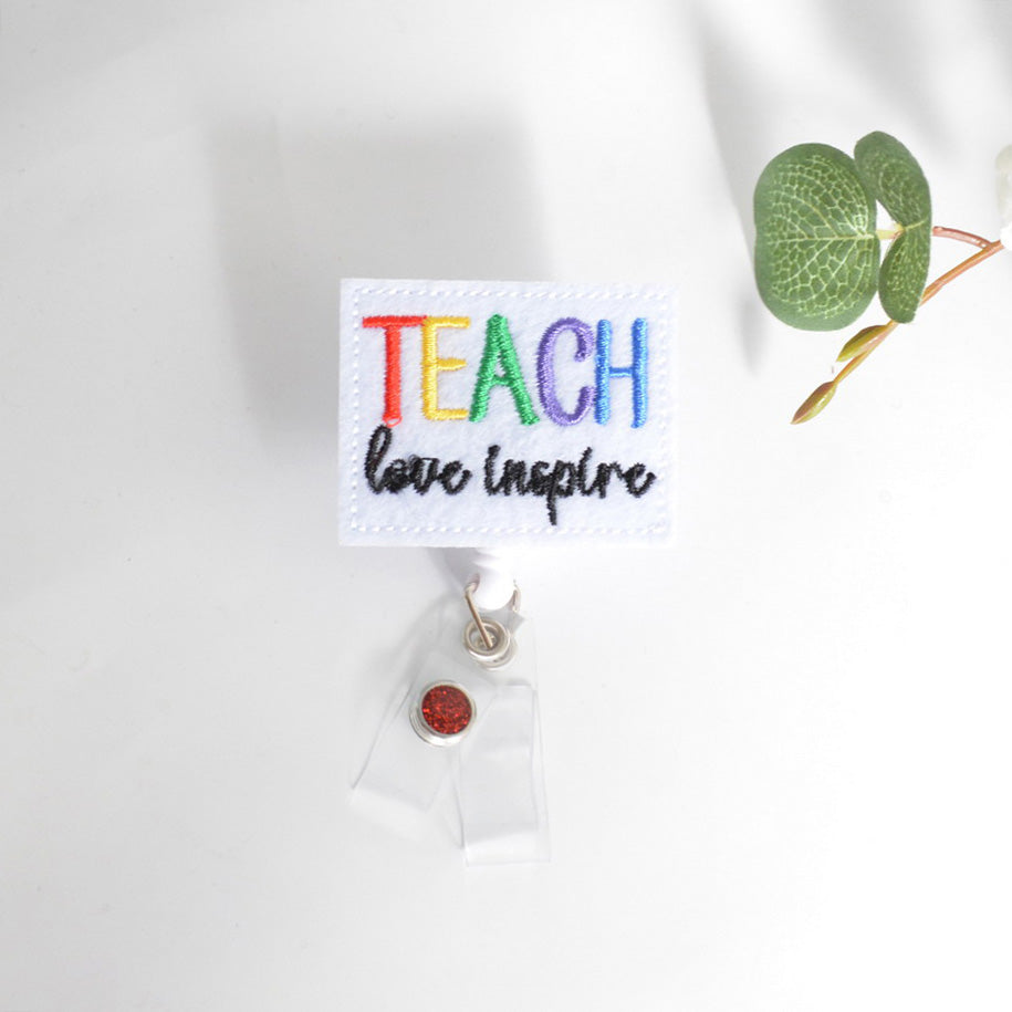 Fuzzy Buddy Teach, Love, Inspire – Shop Badge A-Peel