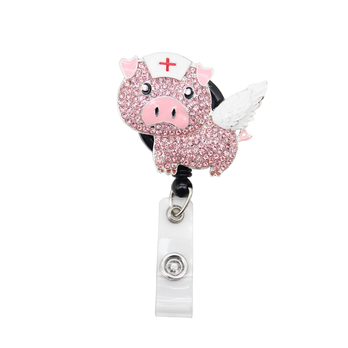 Flying Nurse Pig Sparkle And Shine Badge Reel – Shop Badge A-Peel